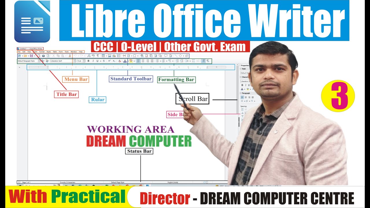 Libreoffice Writer window Full Tutorial in Hindi | libreoffice writer ...