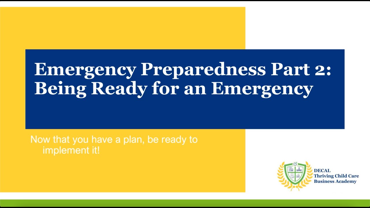 Emergency Preparedness Part 2: Being Ready for an Emergency - YouTube
