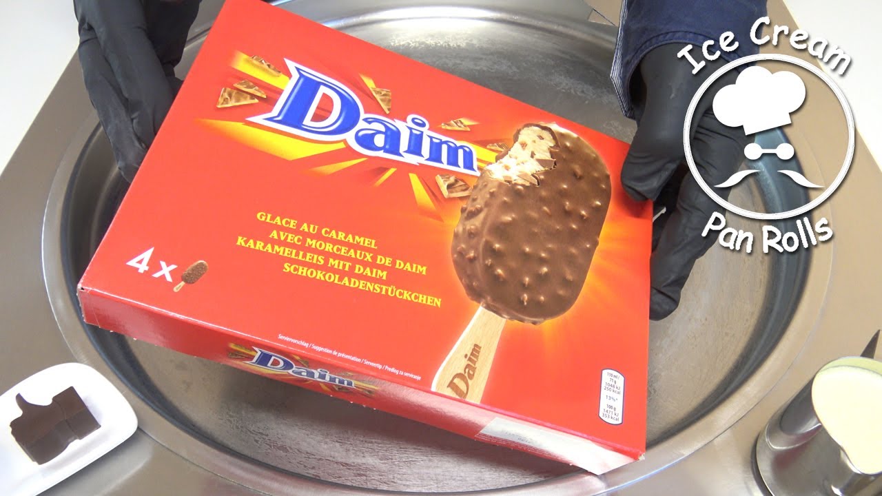 Daim Ice Cream Ice Cream Rolls | ASMR | how to make ice cream rolls ...