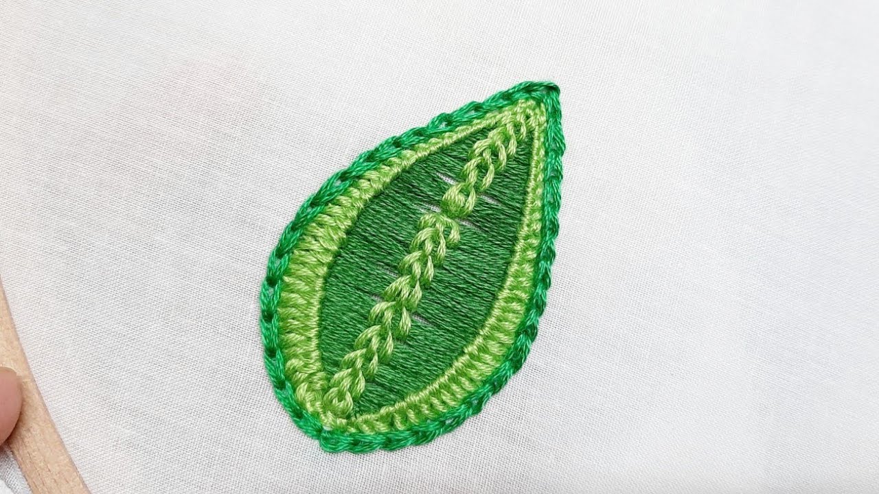 Leaf Embroidery Design (Hand Embroidery Work) - YouTube