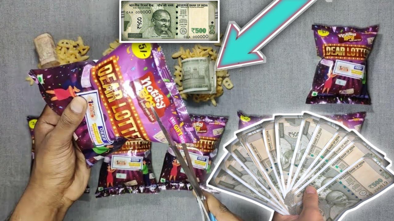 OMG GOT 500 RUPEES CASH FOR THE FIRST TIME IN DEAR LOTTERY SNACKS || 5 ...