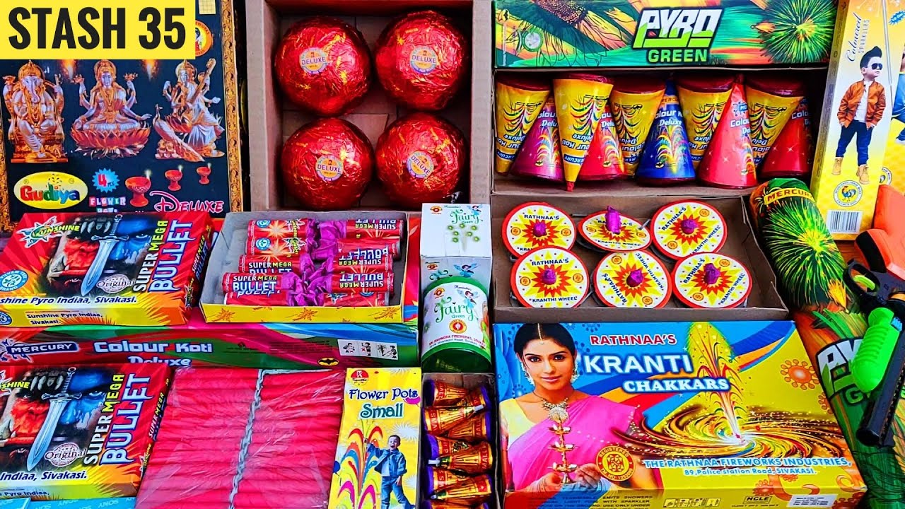 DIWALI FIREWORKS STASH 35 | DIWALI CRACKERS | DIWALI KE PATAKHE ...