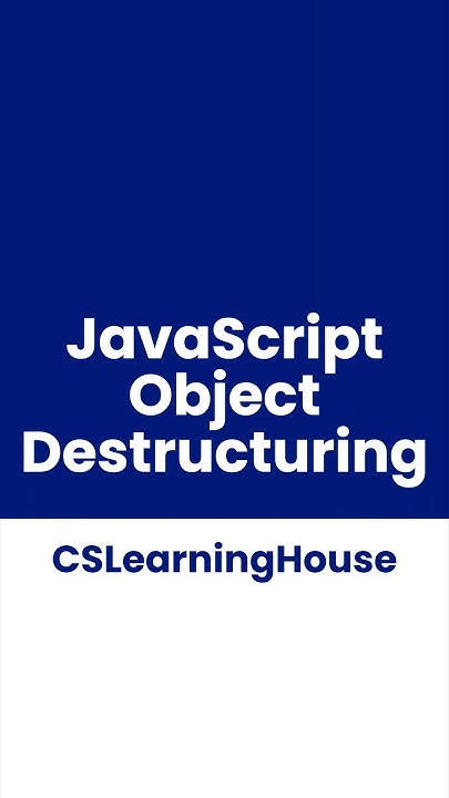Javascript Object Destructuring - YouTube