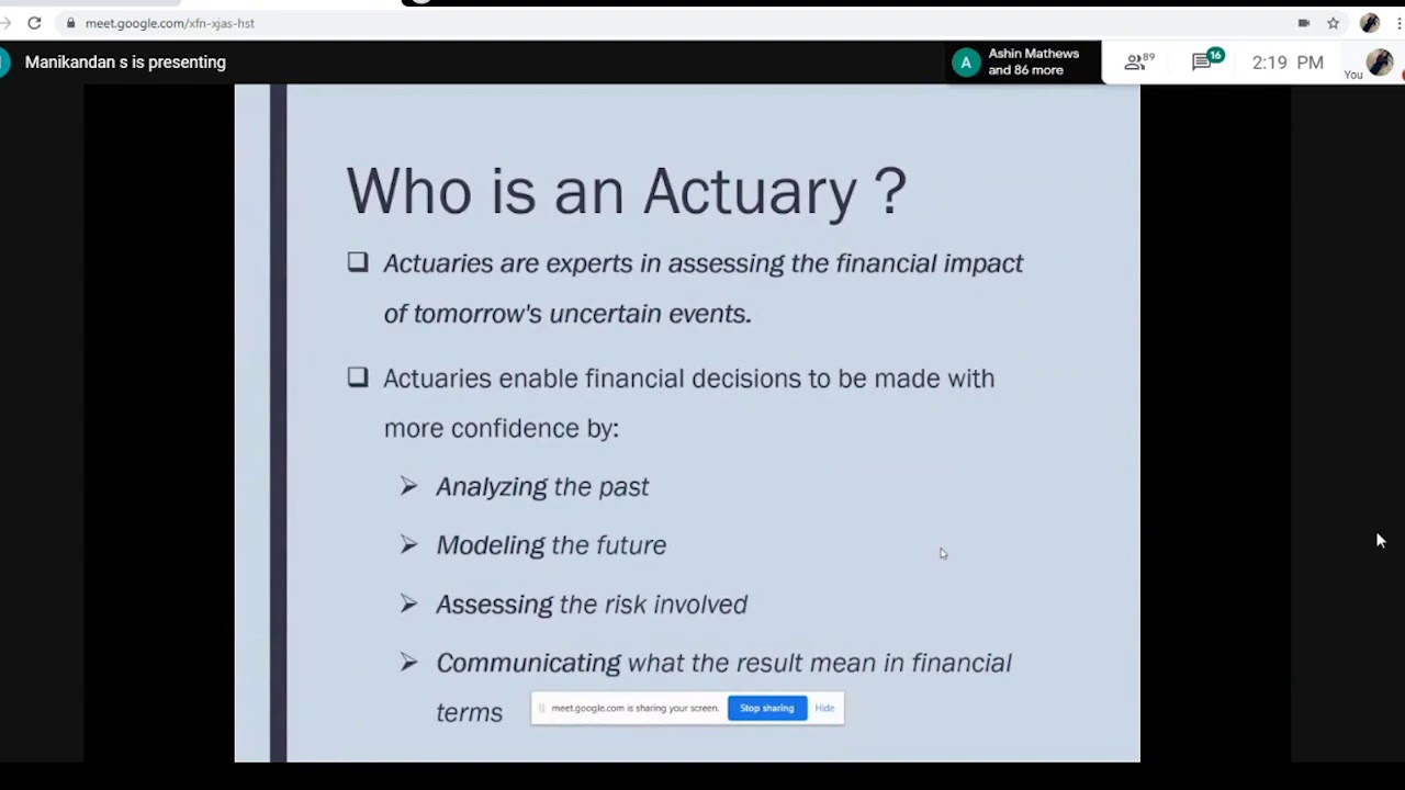 ACTUARIAL SCIENCE - “Role of Actuaries in Life insurance” - YouTube