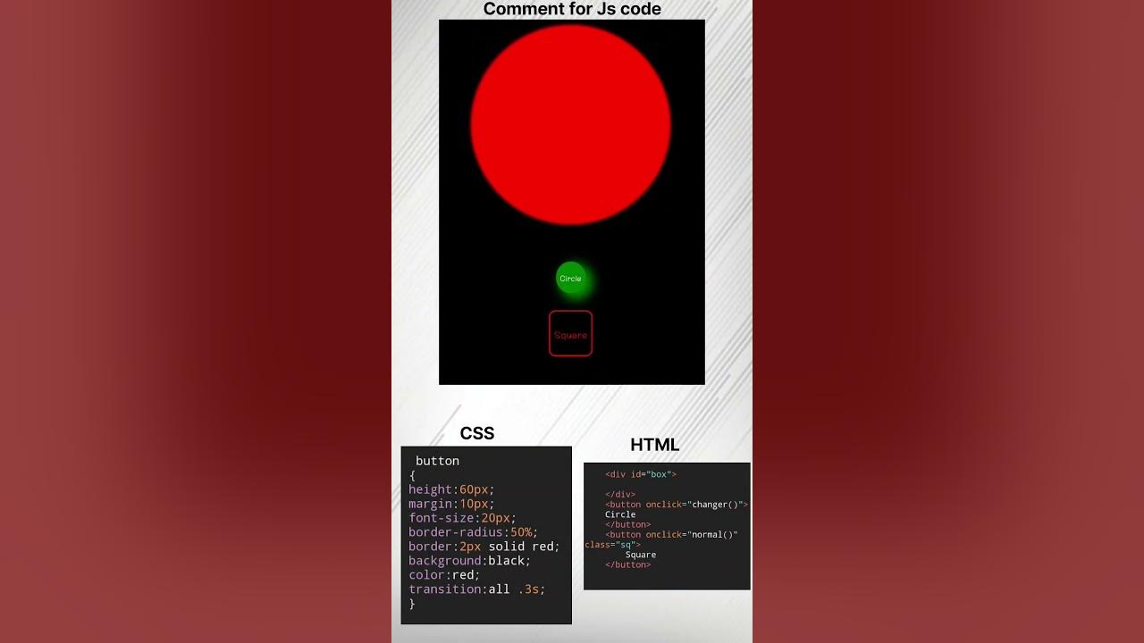 Change Border Radius Using JavaScript 🟥🔴 #programming - YouTube