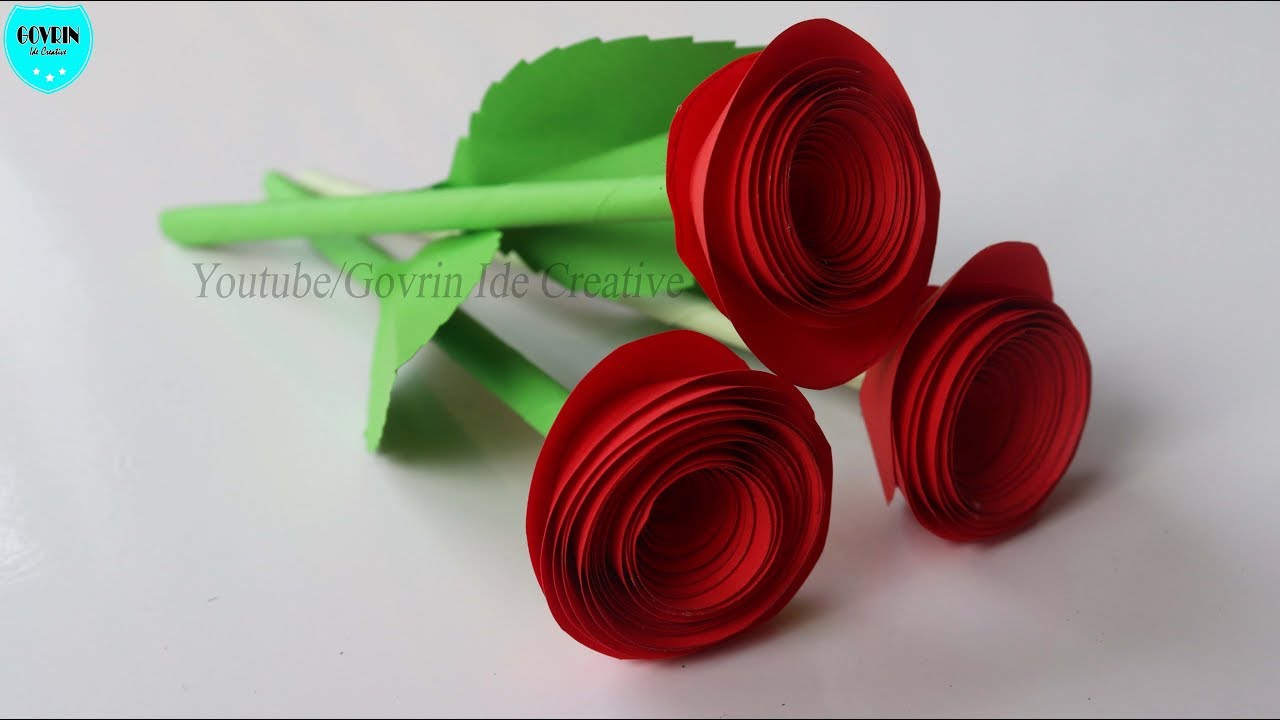 Bunga Mawar dari Kertas | Cara Mudah Membuat Bunga Mawar Hias dari ...