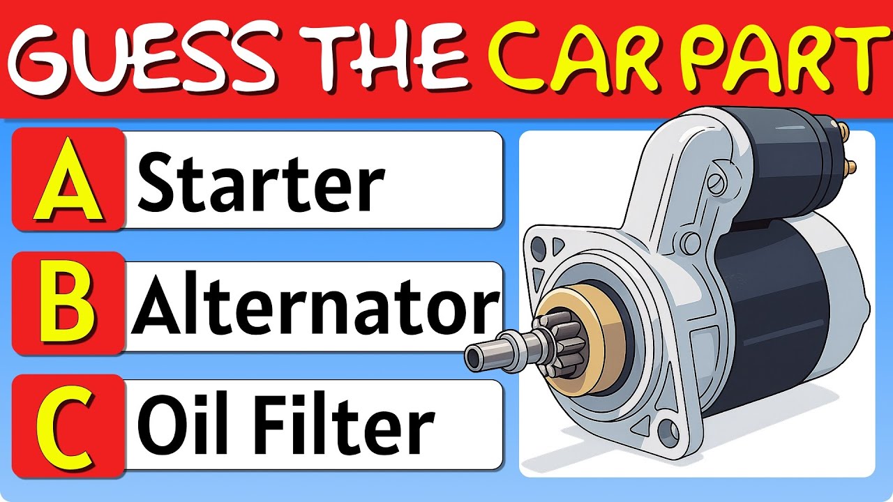 Can You Name All These Car Parts? Test for beginners - YouTube