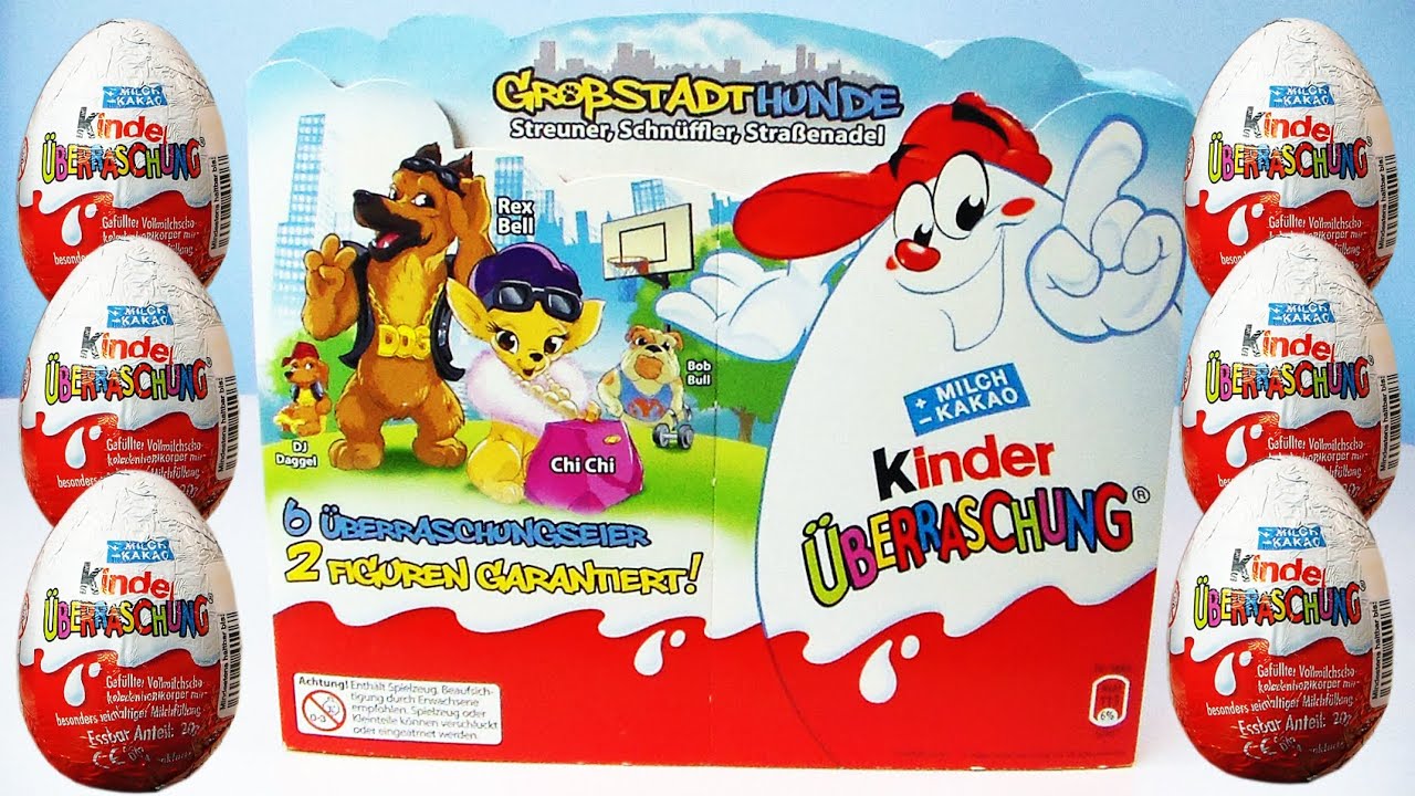 6 Surprise Eggs, Kinder Surprise Dog Stories Old Edition unboxing - YouTube