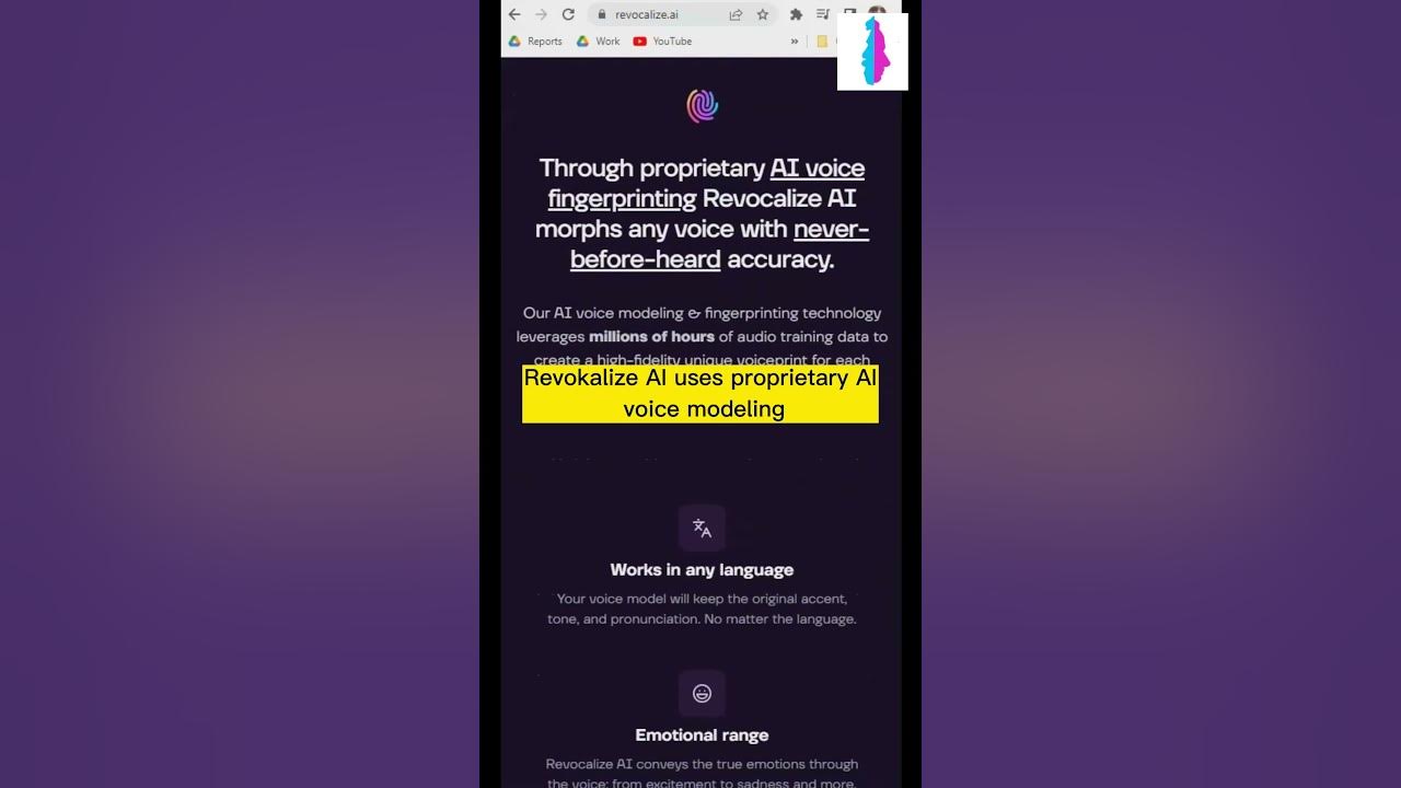 Revocalize AI : Revolutionary AI Voice Modeling Technology - YouTube