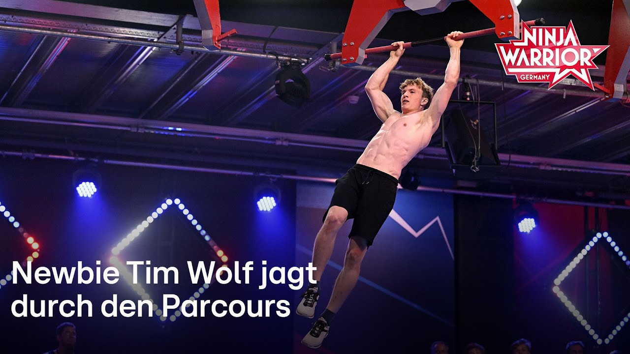 Newbie Tim Wolf jagt durch den Halbfinalparcours | Ninja Warrior ...