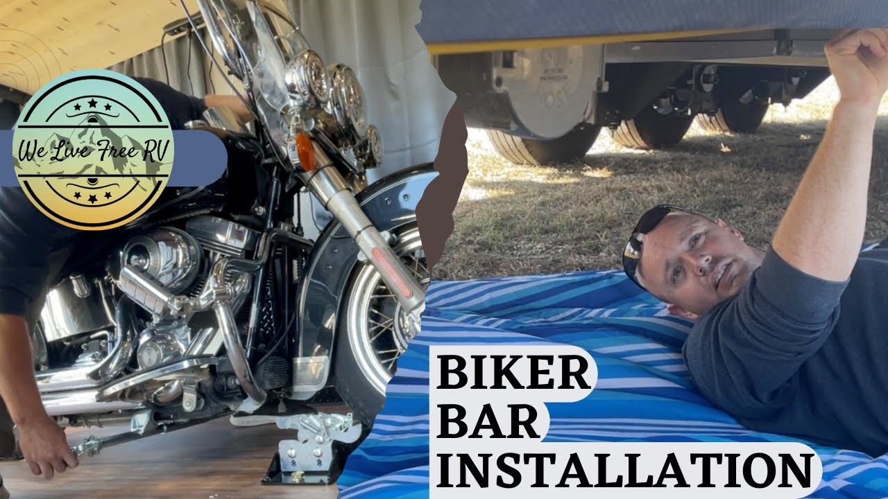 Biker Bar Installation on our Grand Design Momentum Toy Hauler - YouTube