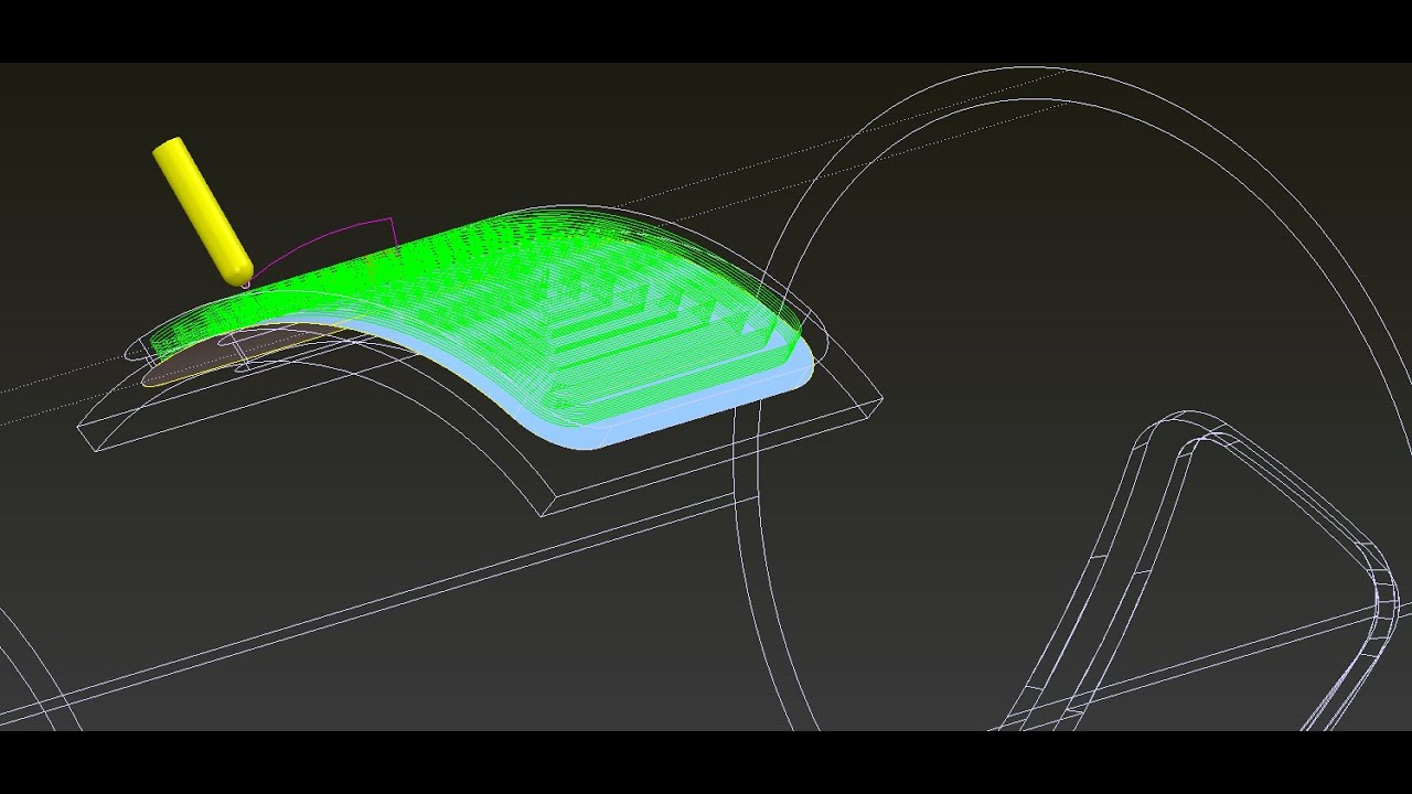 #10 pattern finishing profile finishing Multi axis in power mill - YouTube