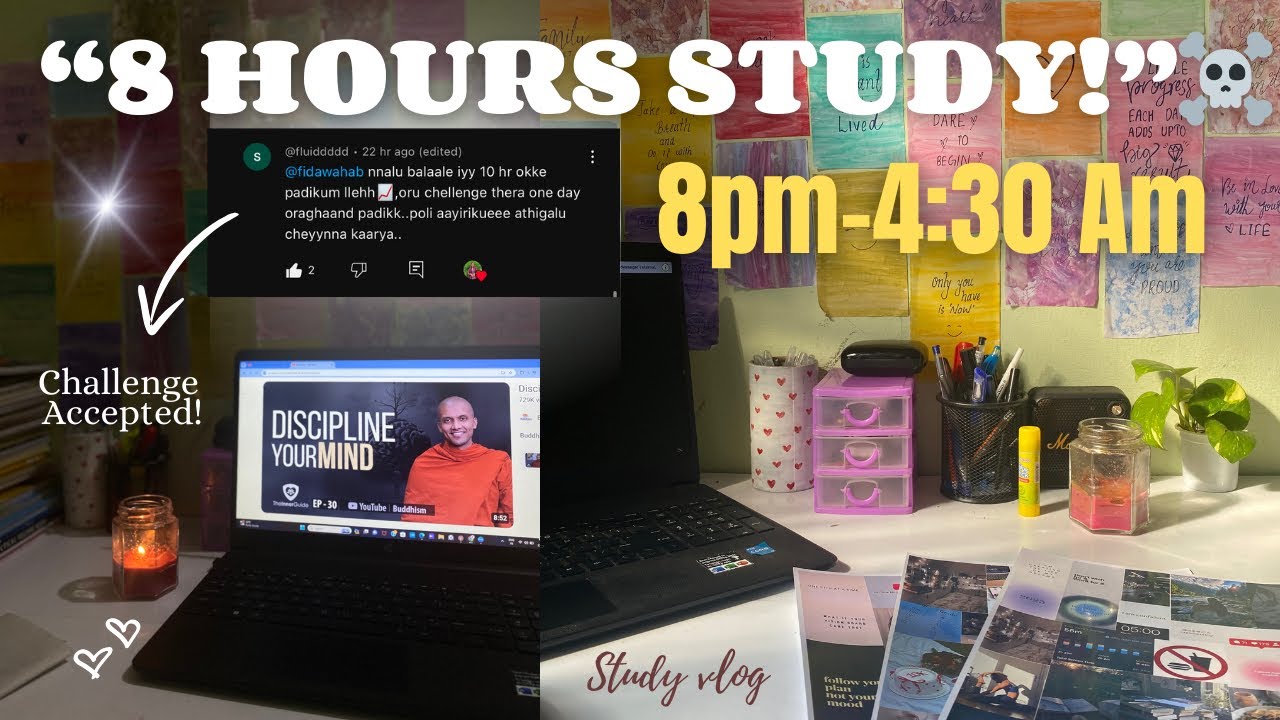 8 HOUR STUDY CHALLENGE!☠️Midnight Studies!!😶‍🌫️ - YouTube