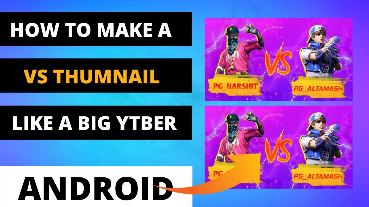 Vs Thumbnail Tutorial || How To Create 1 Vs 1 Free Fire Thumbnail On ...