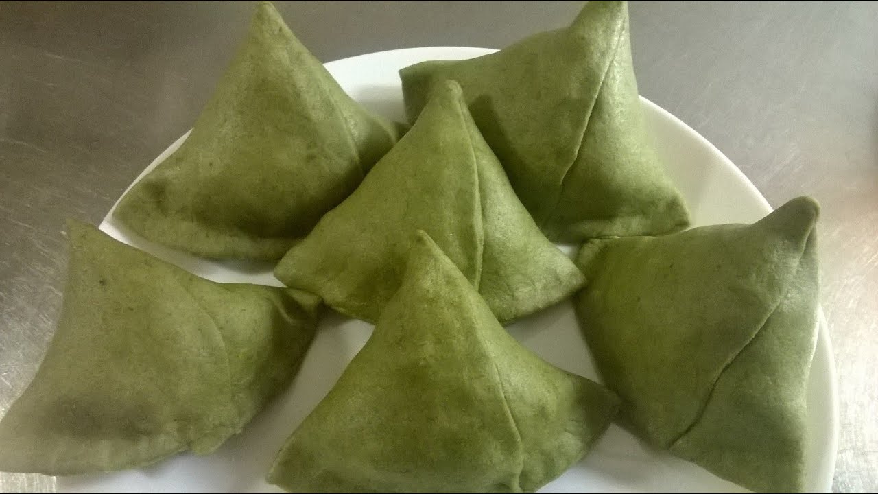 Palak Samosa stuffed with Aloo-Mutter-Paneer - YouTube