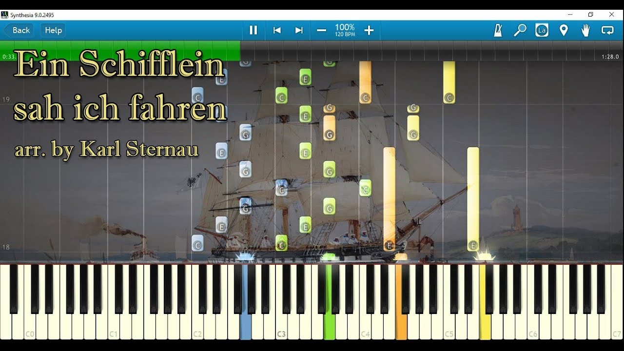 Ein Schifflein sah ich fahren (piano arr. by Karl Sternau for 4 hands ...