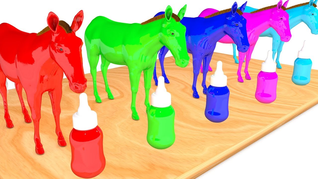 Colors for Children to Learn with Milk bottle For Kids - Colours for ...