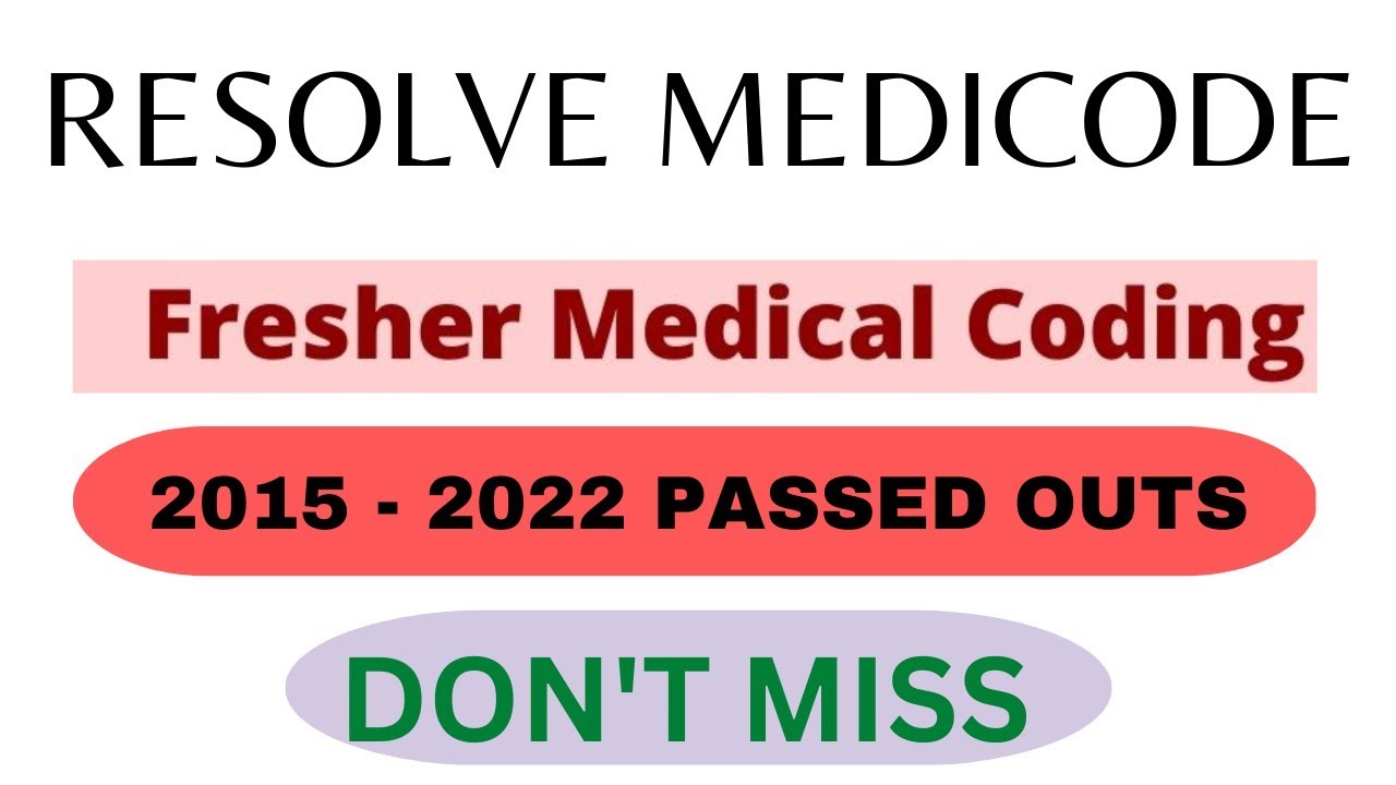 MEDICAL CODING JOBS FOR FRESHERS || RESOLVE MEDICODE || # ...