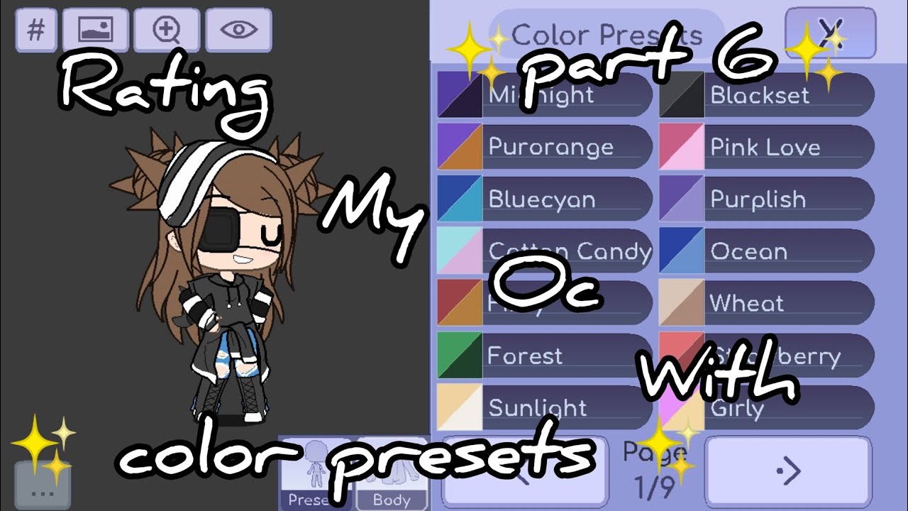 rating my oc with color presets (part 6) - YouTube