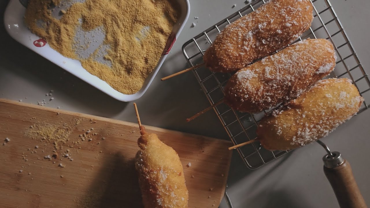 CHEESE CORN DOG RECIPE | KOREAN STREET FOOD | EGGLESS | - YouTube