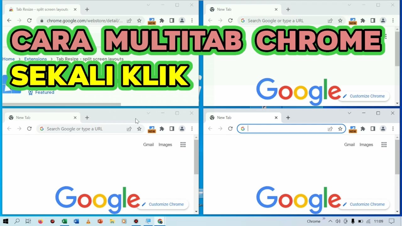 Membuat Split Screen di Google Chrome - Tanpa Setting2 Ukuran Tab - YouTube
