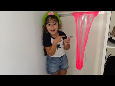 ESMA ANNESİNDEN GİZLİ DOLABIN İÇİNDE SLIME ŞELALESİ YAPTI !  ماما جابت بيبي - جنى مقداد | طيور الجنة