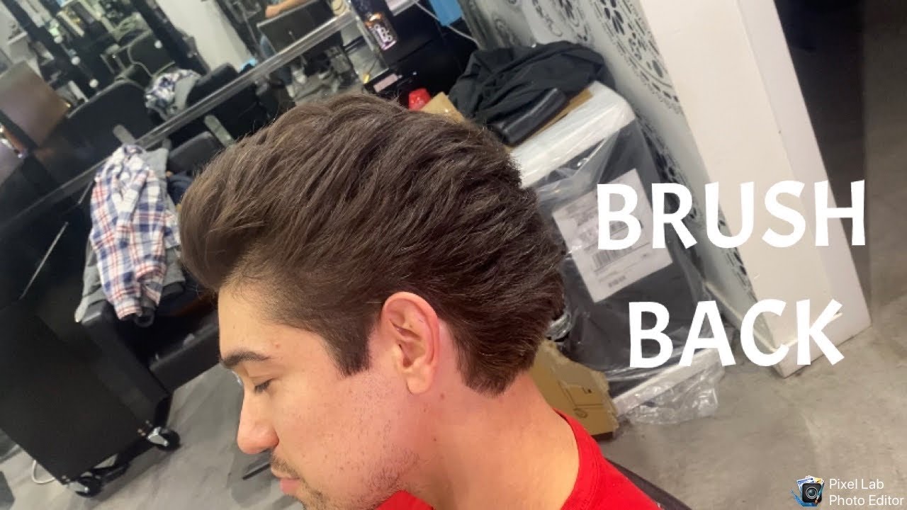 HAIRCUT SCISSORS TUTORIAL: MENS MEDIUM LENGTH HAIRCUT (BRUSHED BACK ...