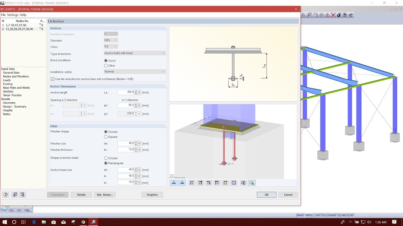 BASE PLATE CONNECTION DESIGN IN DLUBAL RFEM 5.13 - YouTube