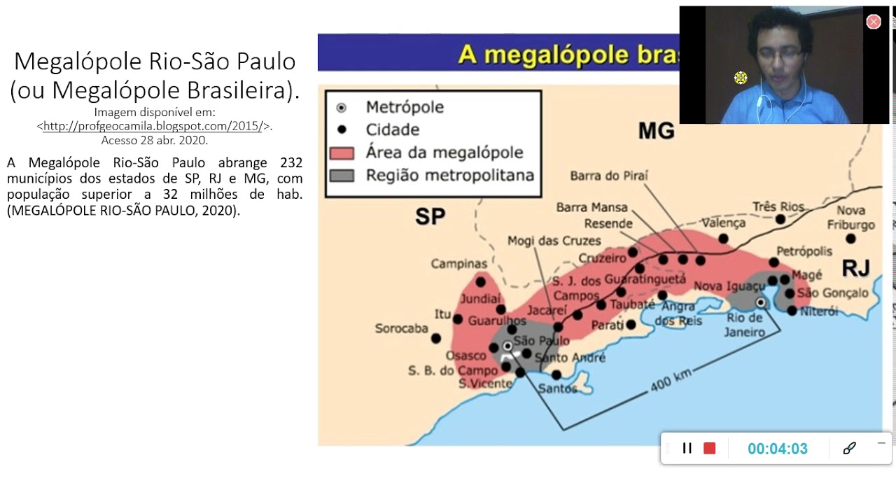 Localize No Mapa A área Da Megalópole - LIBRAIN