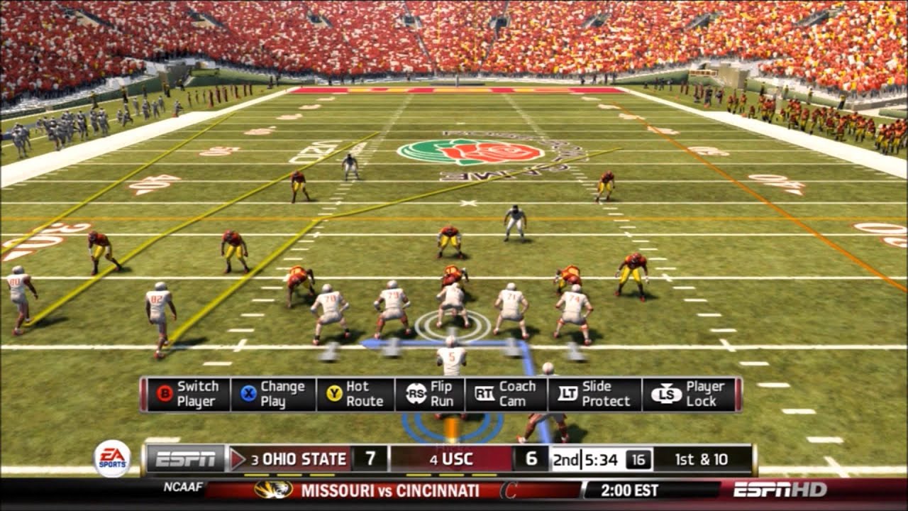 NCAA Football 13 : Rose Bowl BCS Ohio State vs USC Dynasty Mode - YouTube