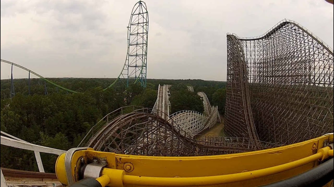 Six Flags Rolling Thunder POV HD Front Seat On-Ride 1080p Wooden Roller ...