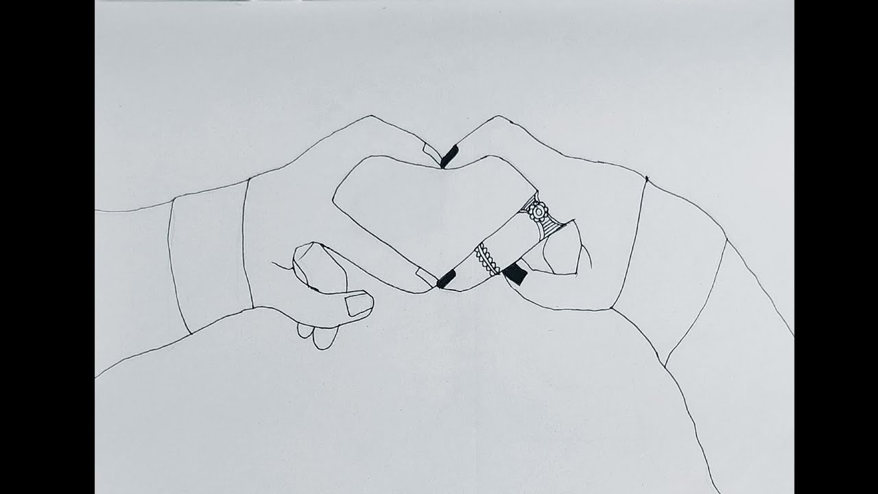 How To Draw A Couple Hands Making Heart with fingers | Making Heart ...
