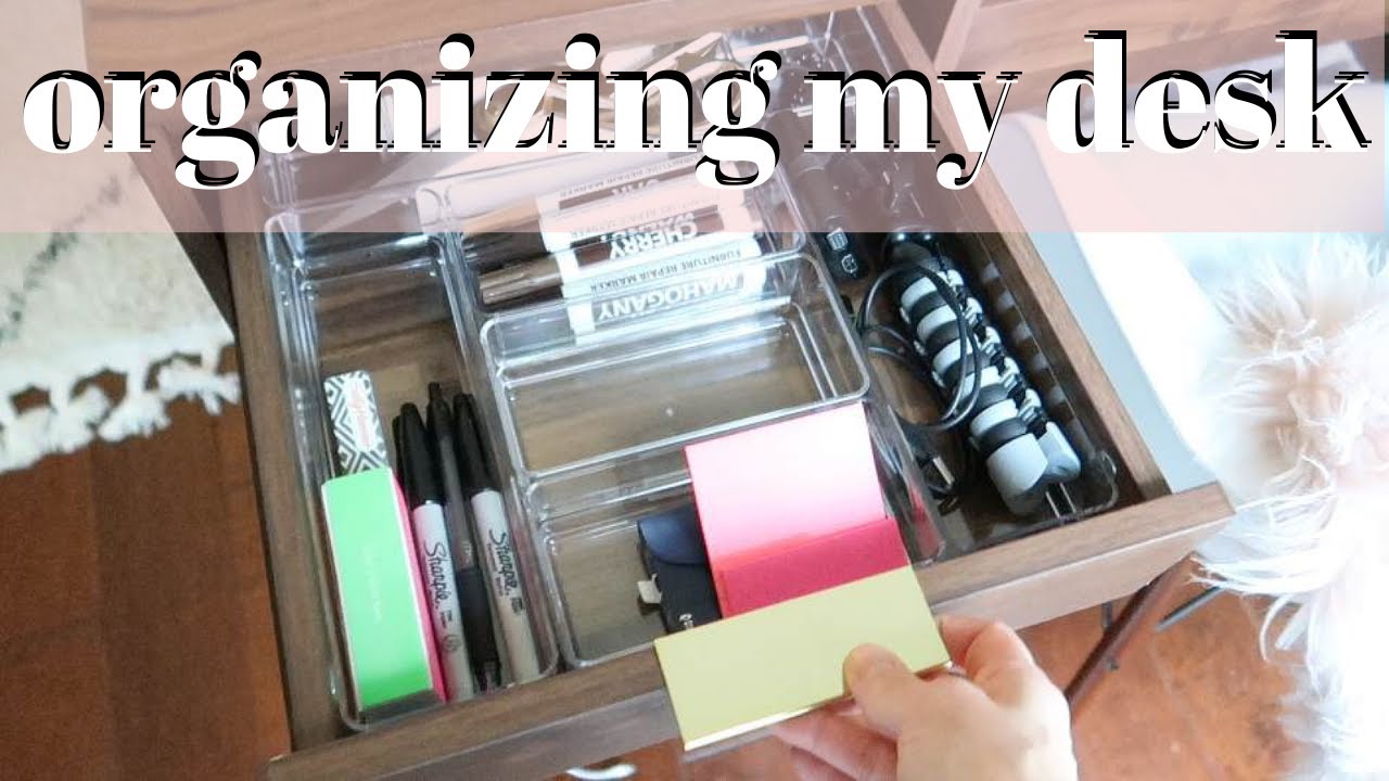 Professional Organizer Organizes Her Messy Desk - YouTube