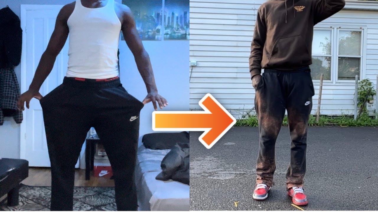 How I Turned These Baggy Sweat Pants To Baggy Bad Boys - YouTube