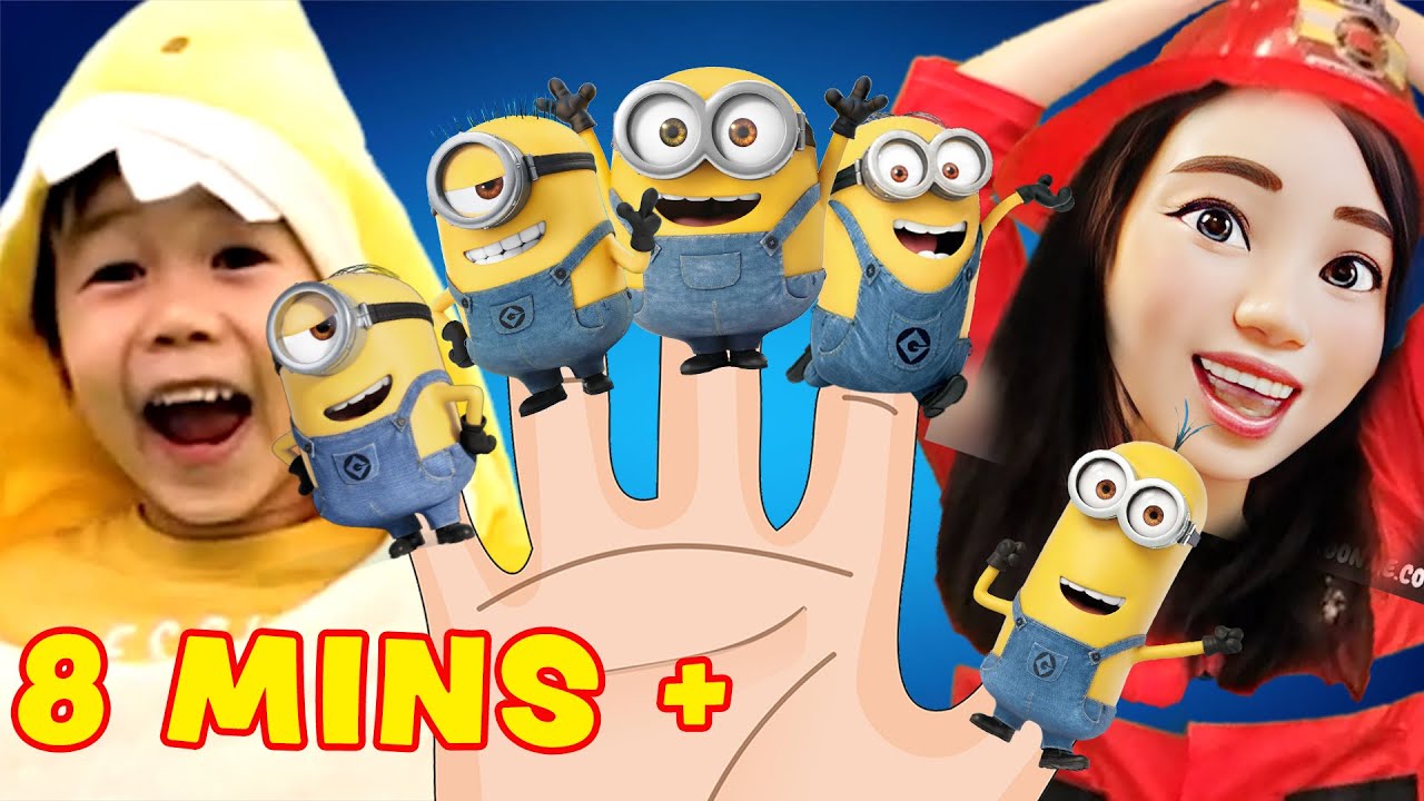Five Little Shark And Minions Finger Family | Nursery Rhymes | DoReMi ...