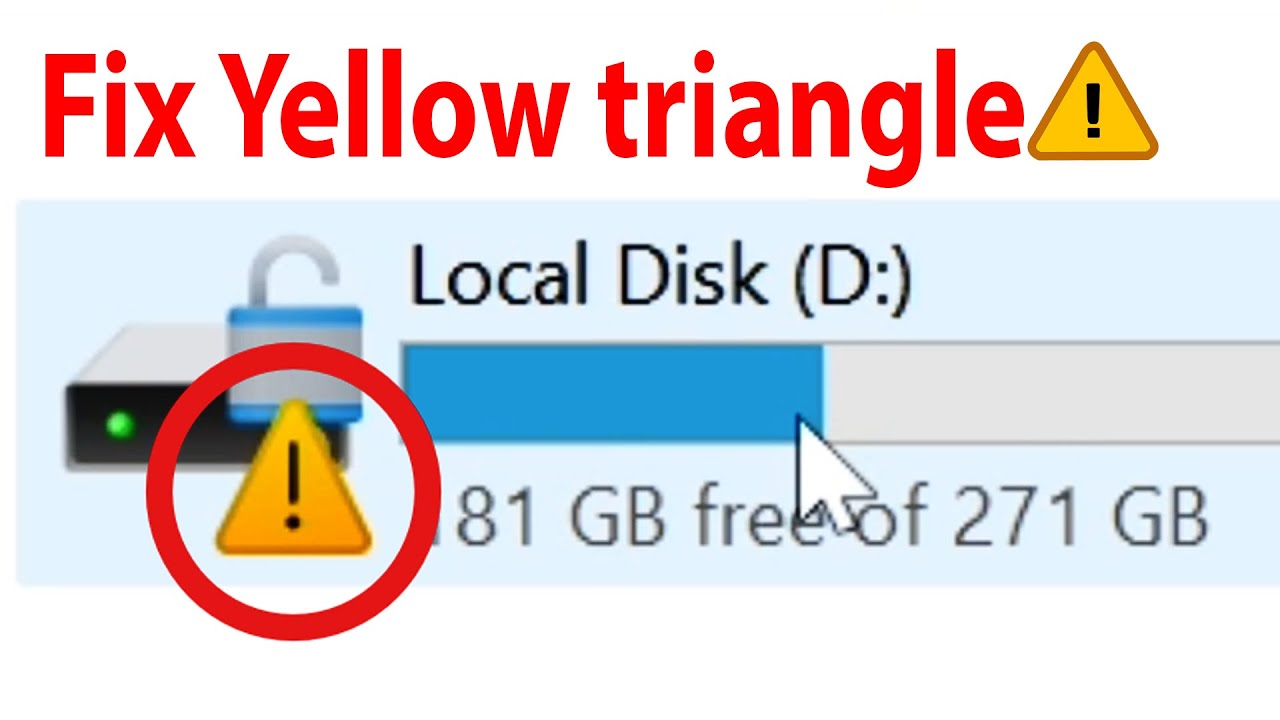 How to Fix Yellow Triangle on Hard Drive C and D window 11 - YouTube