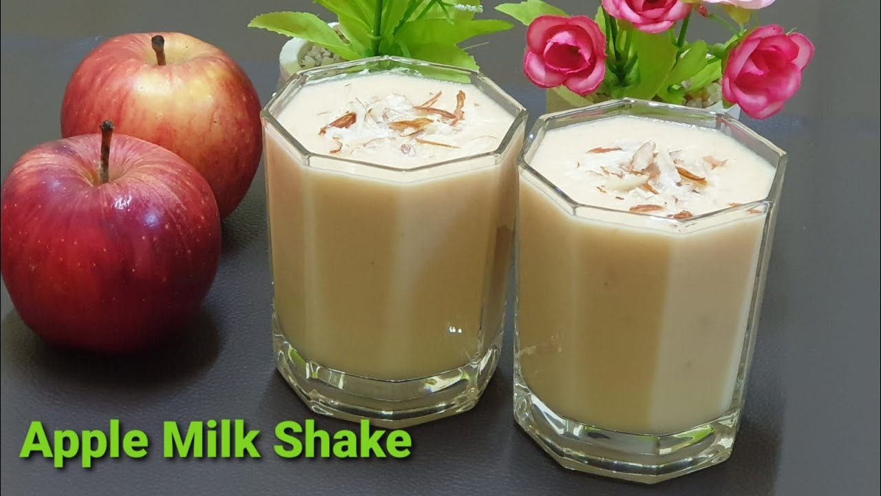 Apple Milk Shake | Apple milkshake recipe | Apple Smoothie with milk ...