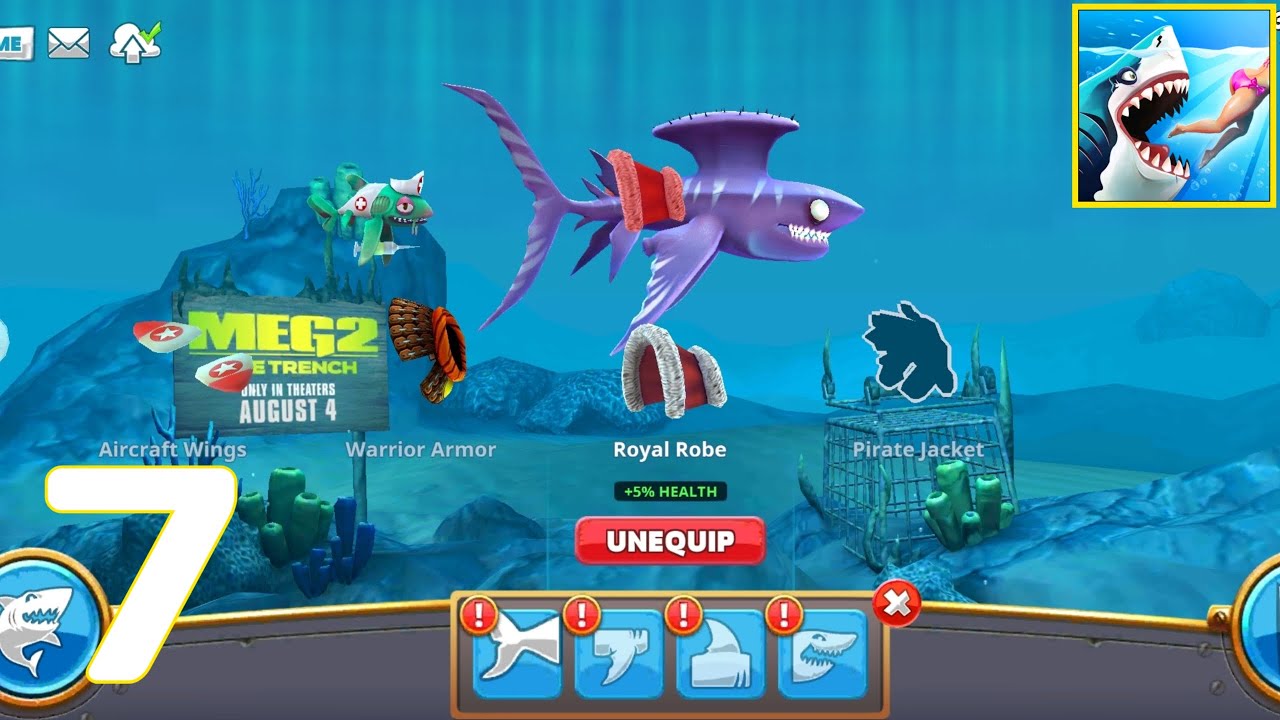 HUNGRY SHARK - gameplay walkthrough - part 7 (android) - YouTube