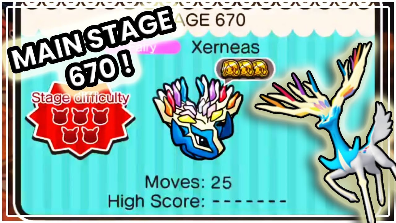Pokemon Shuffle - Main Stage 670 - Xerneas Shiny (1 Jewel used - Catch ...