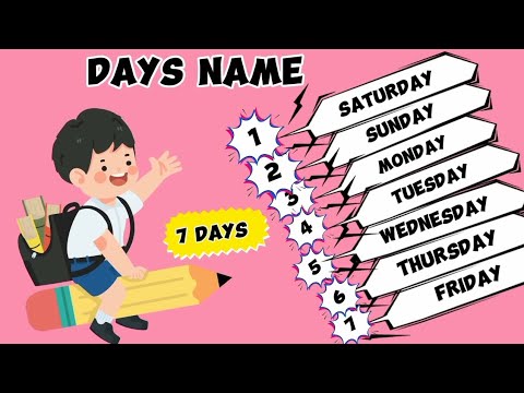 Learn Days Name| Days in the Week | Name of Days | Basic English ...