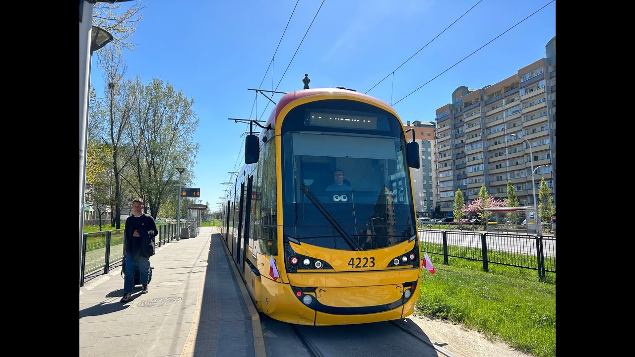 Hyundai Rotem 140N 4223 Tramwaje Warszawskie jako 17.7 - YouTube