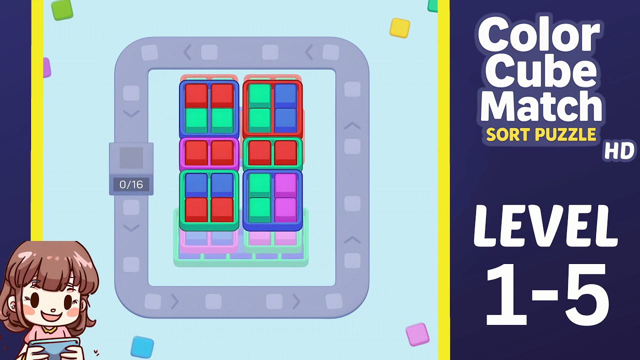 Color Cube Match Level 1-5 Solution Walkthrough - YouTube