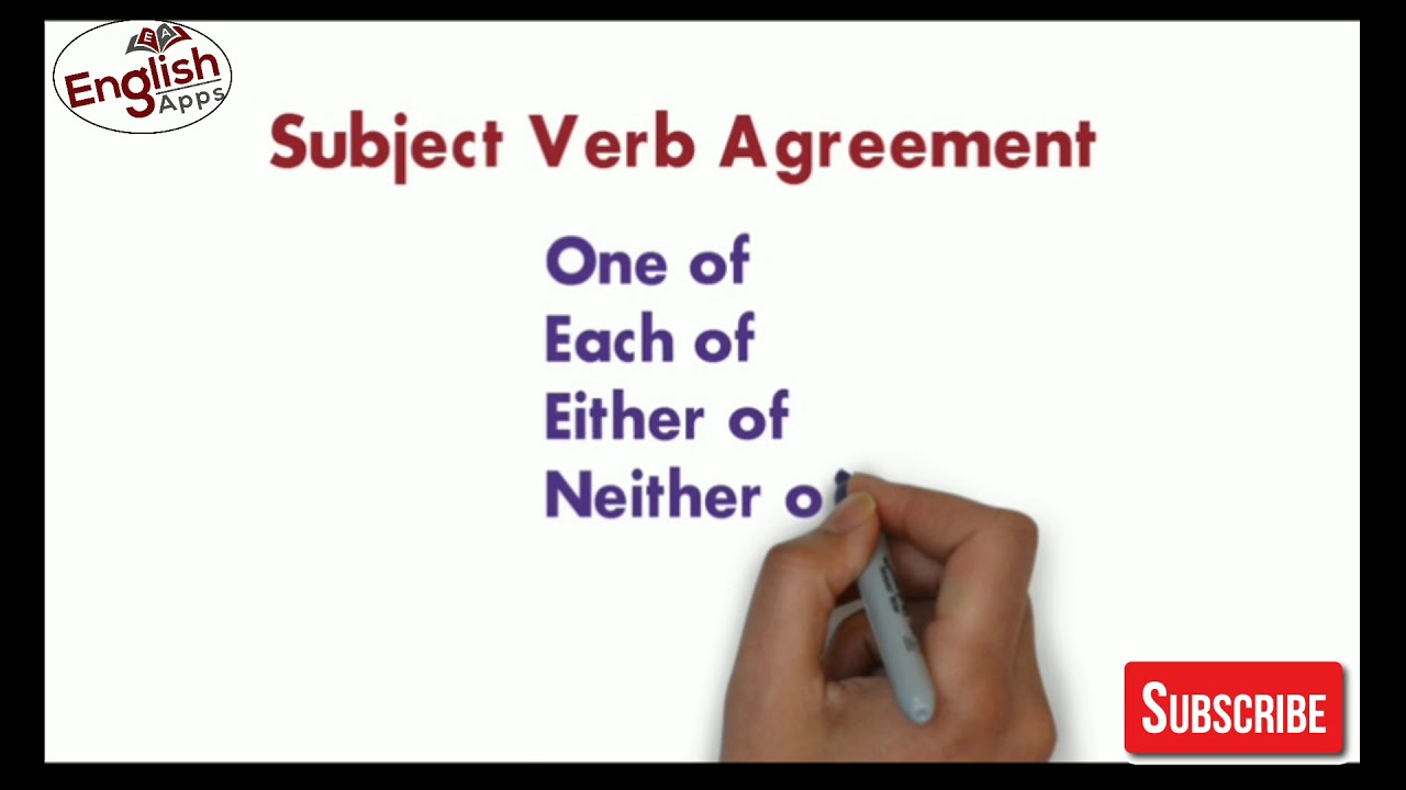 Subject Verb Agreement || One of,each of,either of,neither of || - YouTube