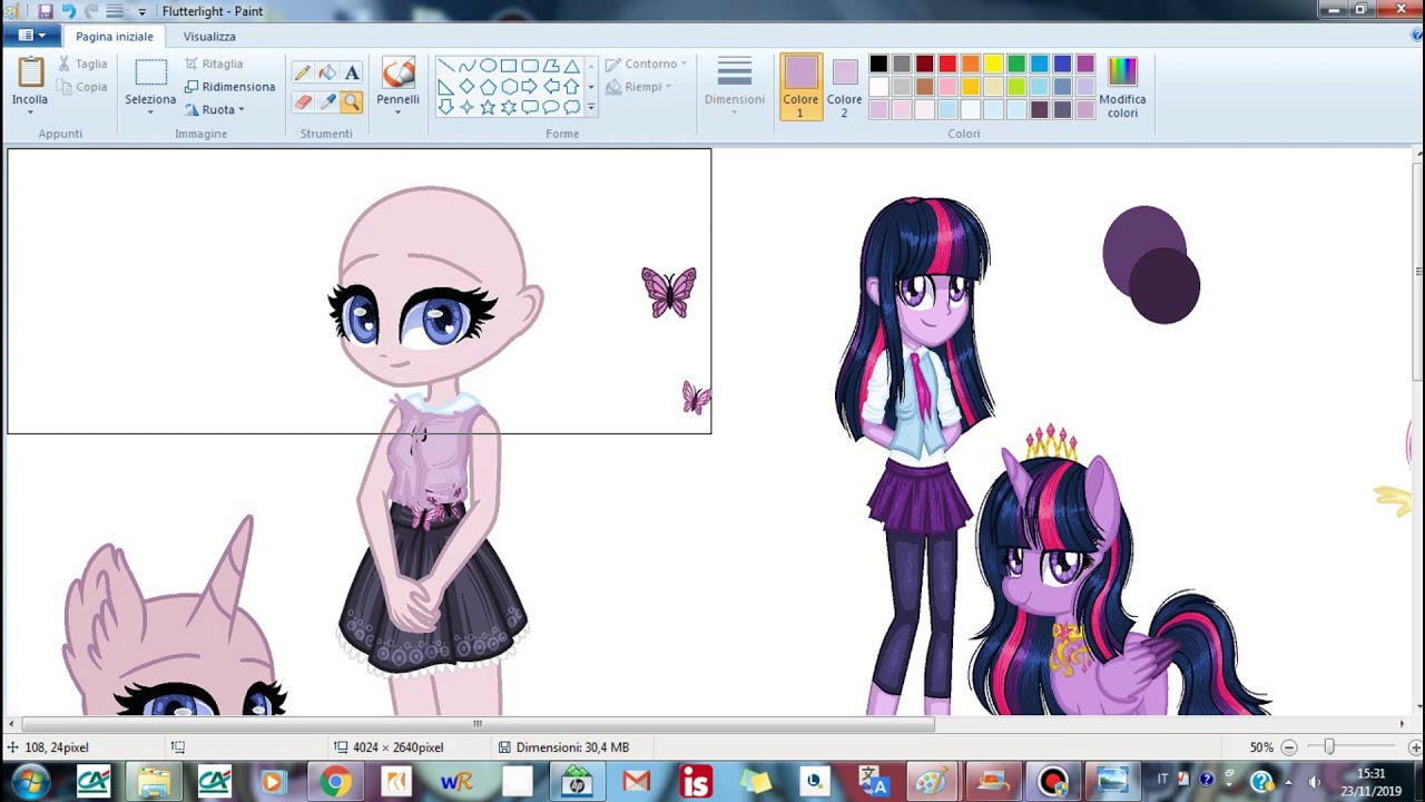 Speedpaint M L P Flutterlight Fluttershy x Twilight Sparkle fusion ...