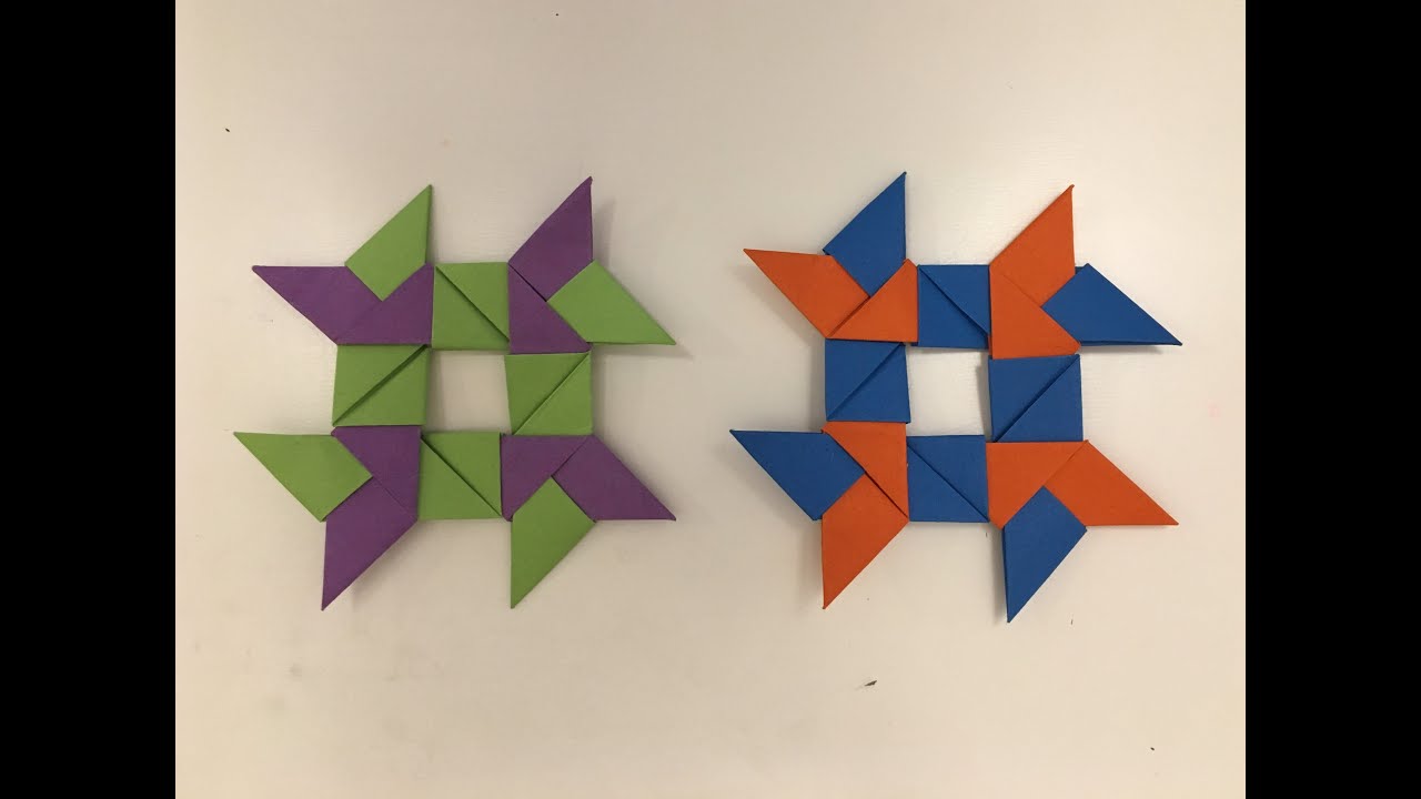 Origami Tutorial - Eight Point Ninja Star - YouTube