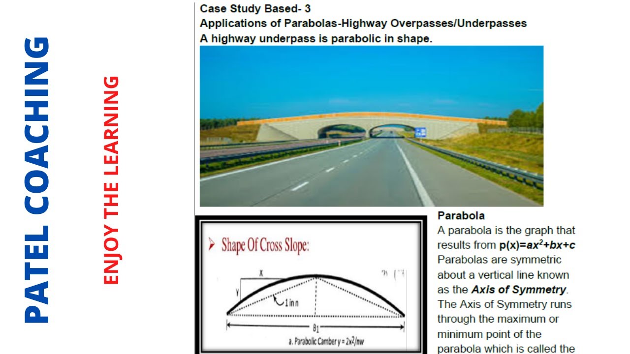 case study based 3 application of parabolas highways class 10 maths a ...