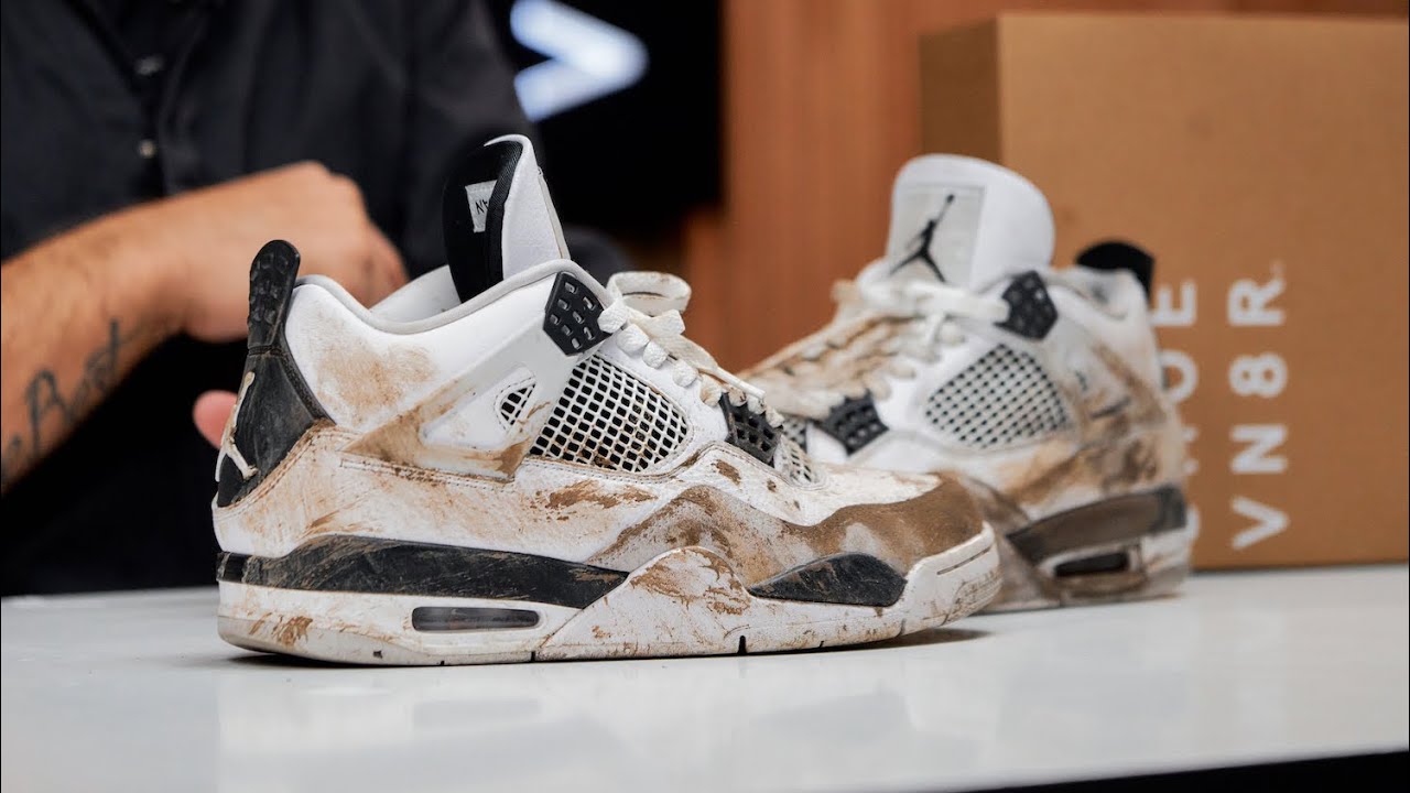 ASMR: Shoe Cleaning Video Jordan 4s - YouTube