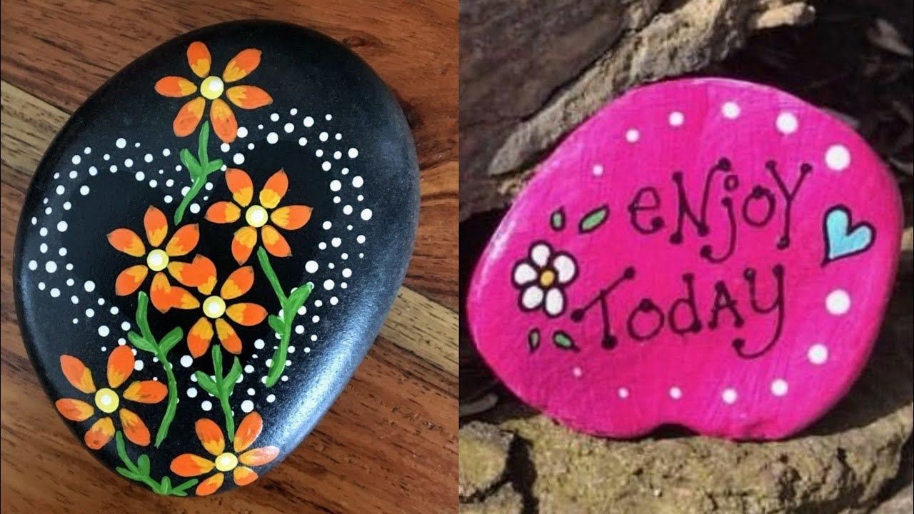 30 easy stone art ideas | DIY Stone craft ideas | DIY Rock painting ...