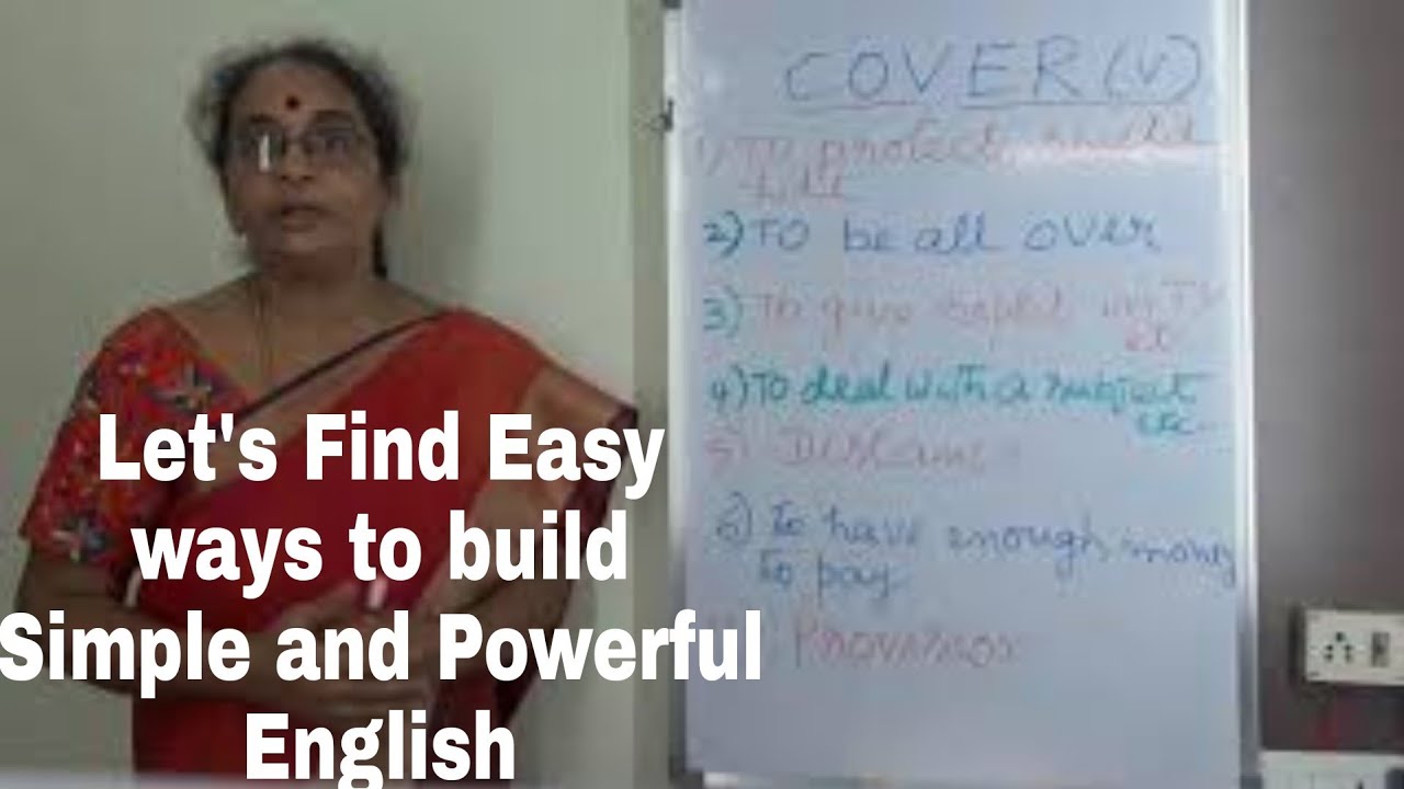 The USAGE of the verb 'Cover ',Learn and Use English by Mrs.KLCDevi ...