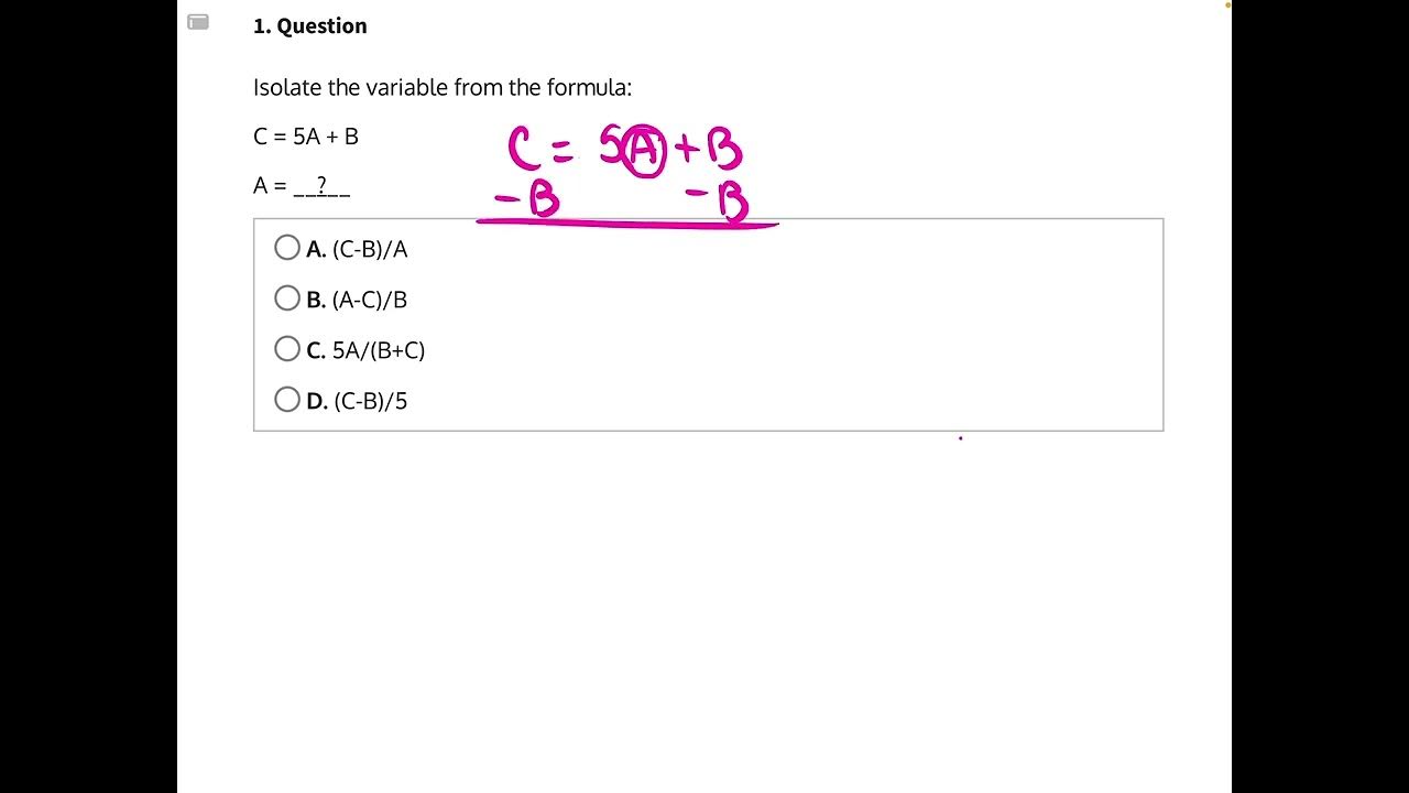 Isolate and Define Variables 1 - YouTube